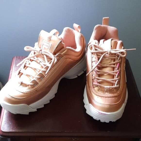Fila | Shoes | Fila Disruptor Ll Premium Metallic Rose Gold Sneaker ...